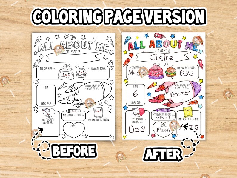All About Me Printable, Kindergarten All About Me Activity Sheet, Get ...