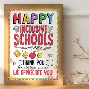 Inclusive Schools Week Sign Printable, Thank You Inclusive Education ...