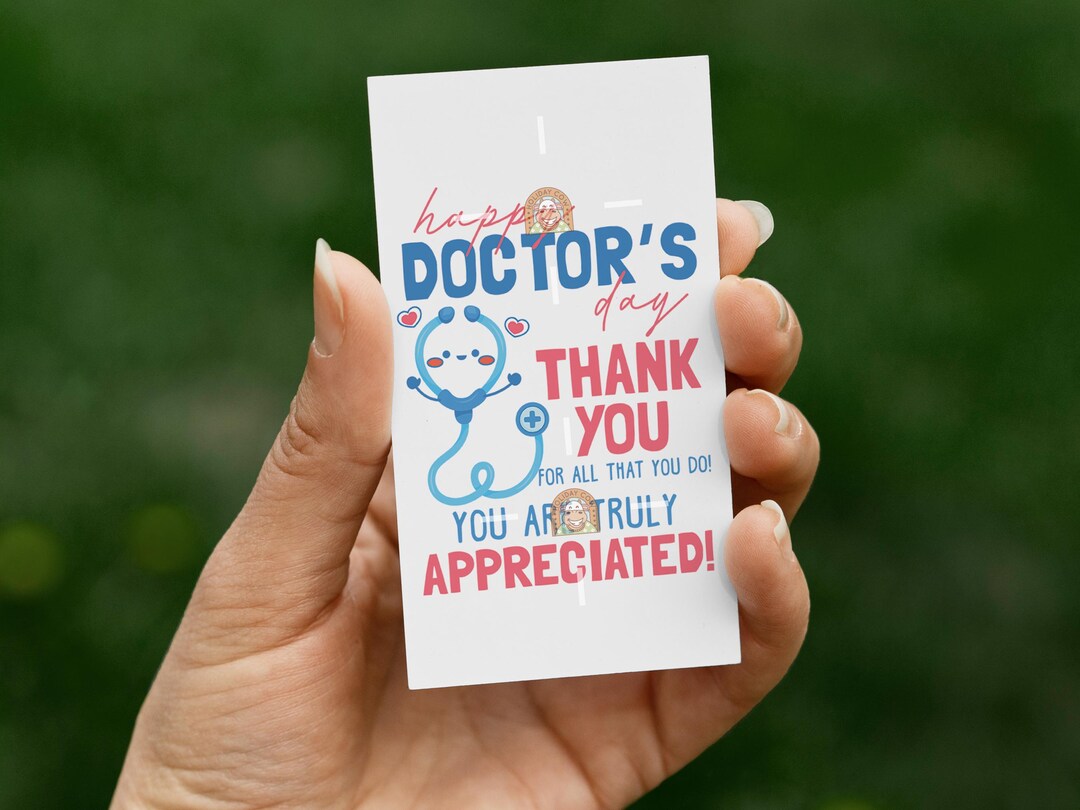 Doctor's Day Gift Tag Printable, Thank You Doctor Gift Tag, National ...
