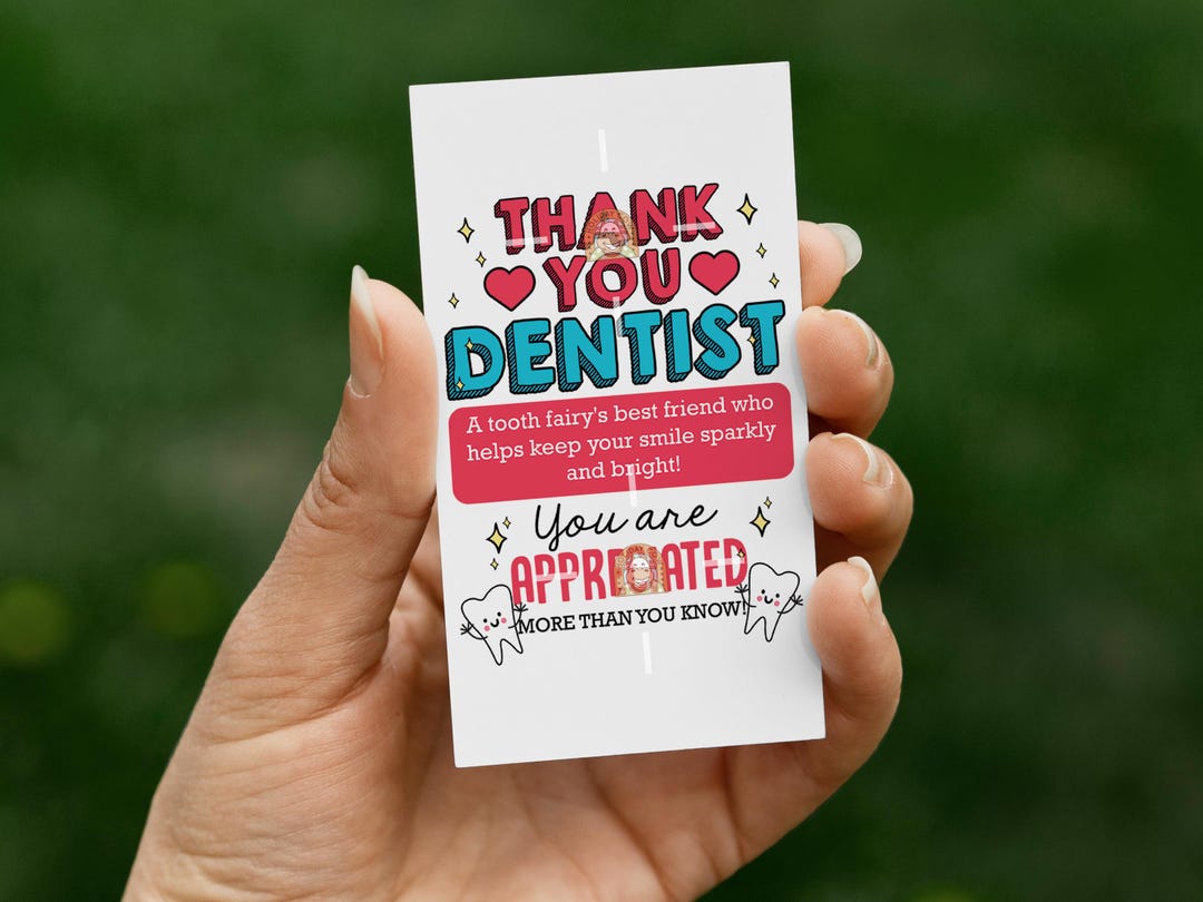 Dentist Gift Tag for Dentist, Printable Dentist Appreciation Tag, Thank ...