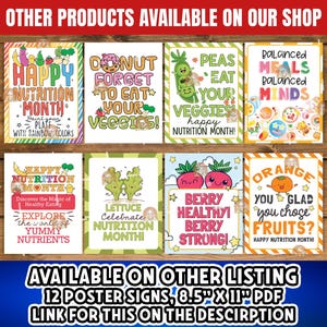 Nutrition Month Gift Printable, School Nutrition Month Décor, Nutrition ...