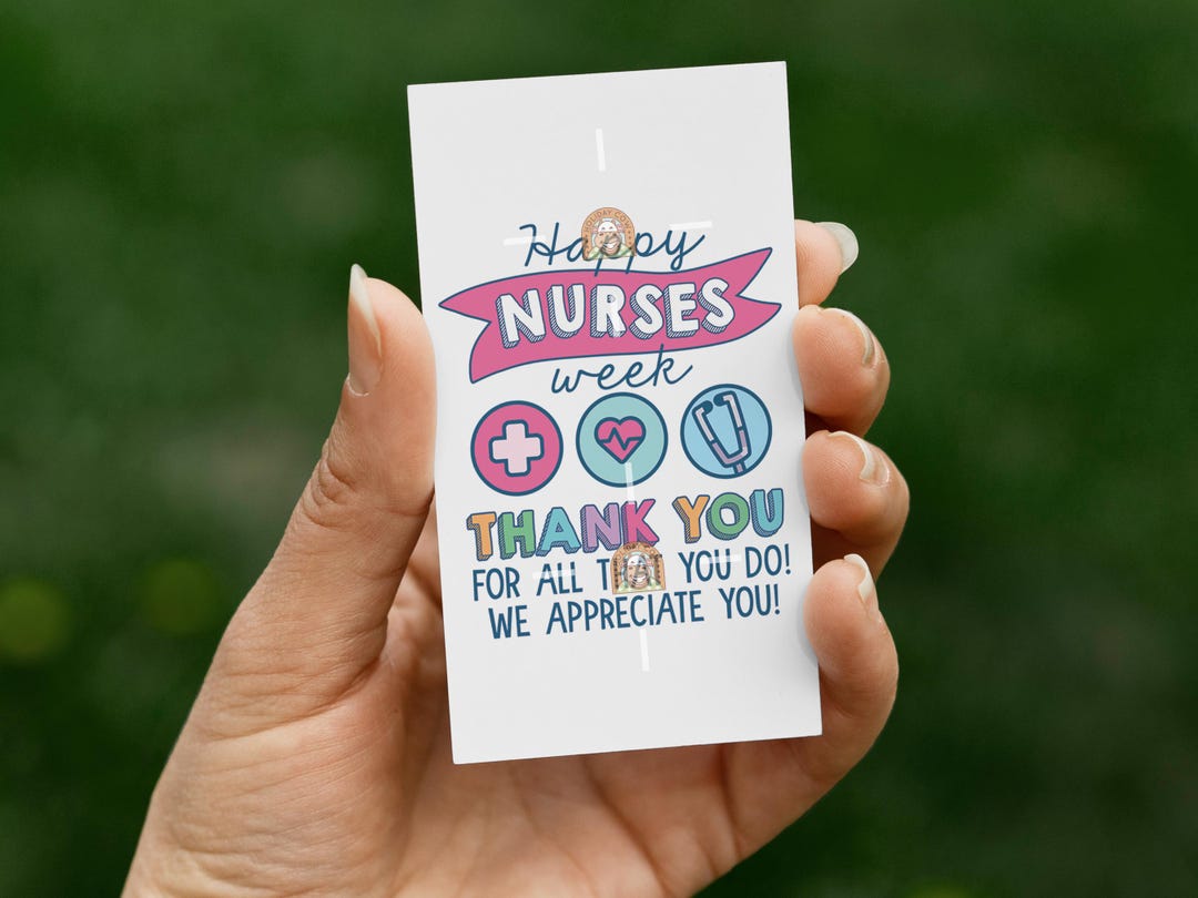 Nurses Week Gift Tag, Printable Nurse Tag for Nurse Appreciation, Thank ...