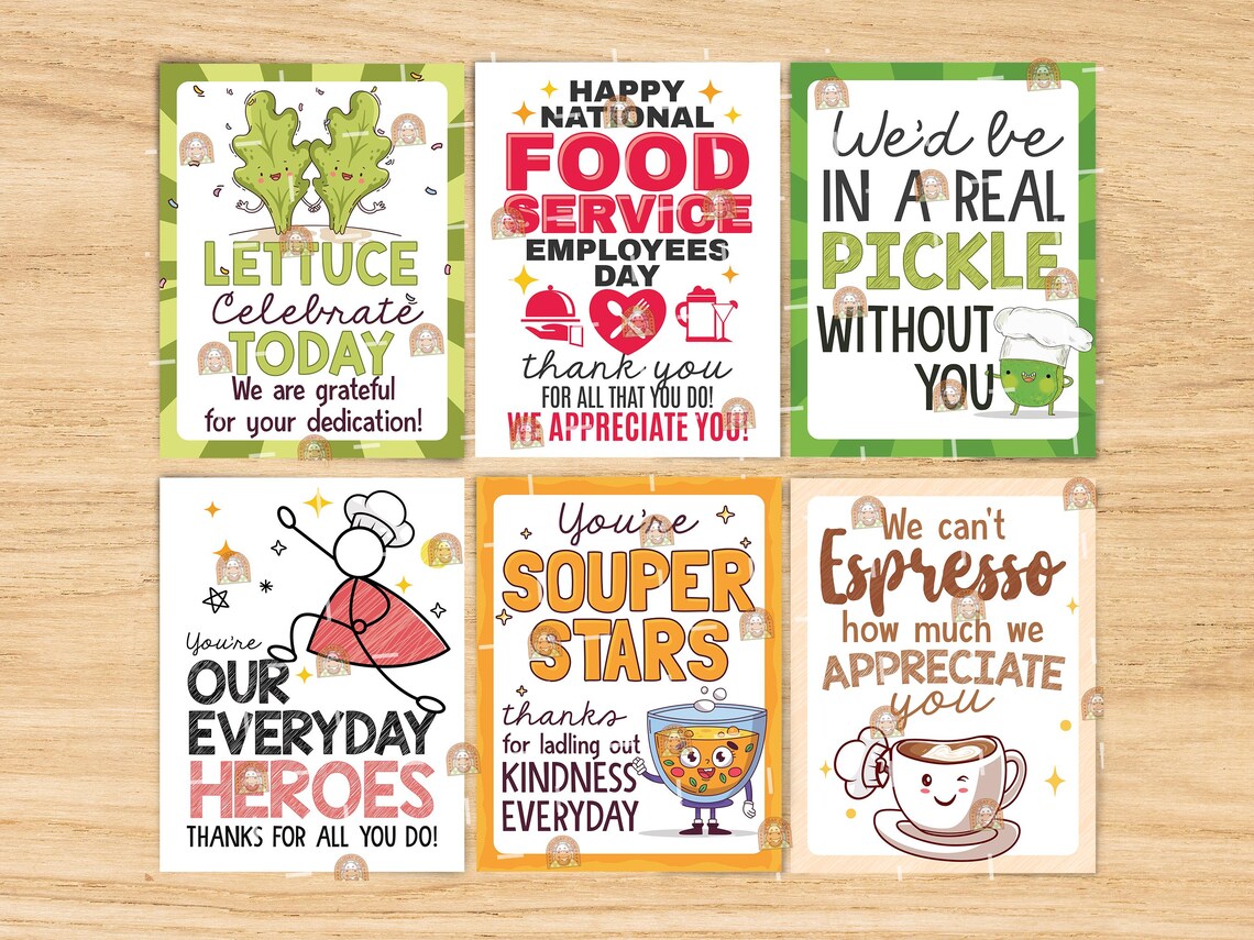 National Food Service Employees Day Signs Printable, Food Service ...