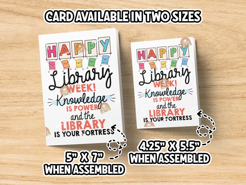 Printable Library Week Card for Librarian, Library Week Gift, Library ...