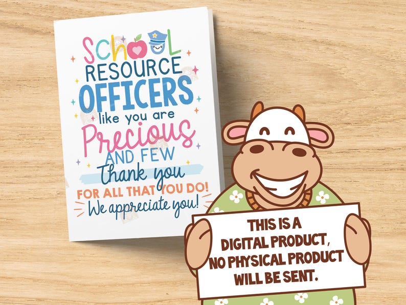 SRO Appreciation Gift, Printable School Resource Officers Day Gift ...