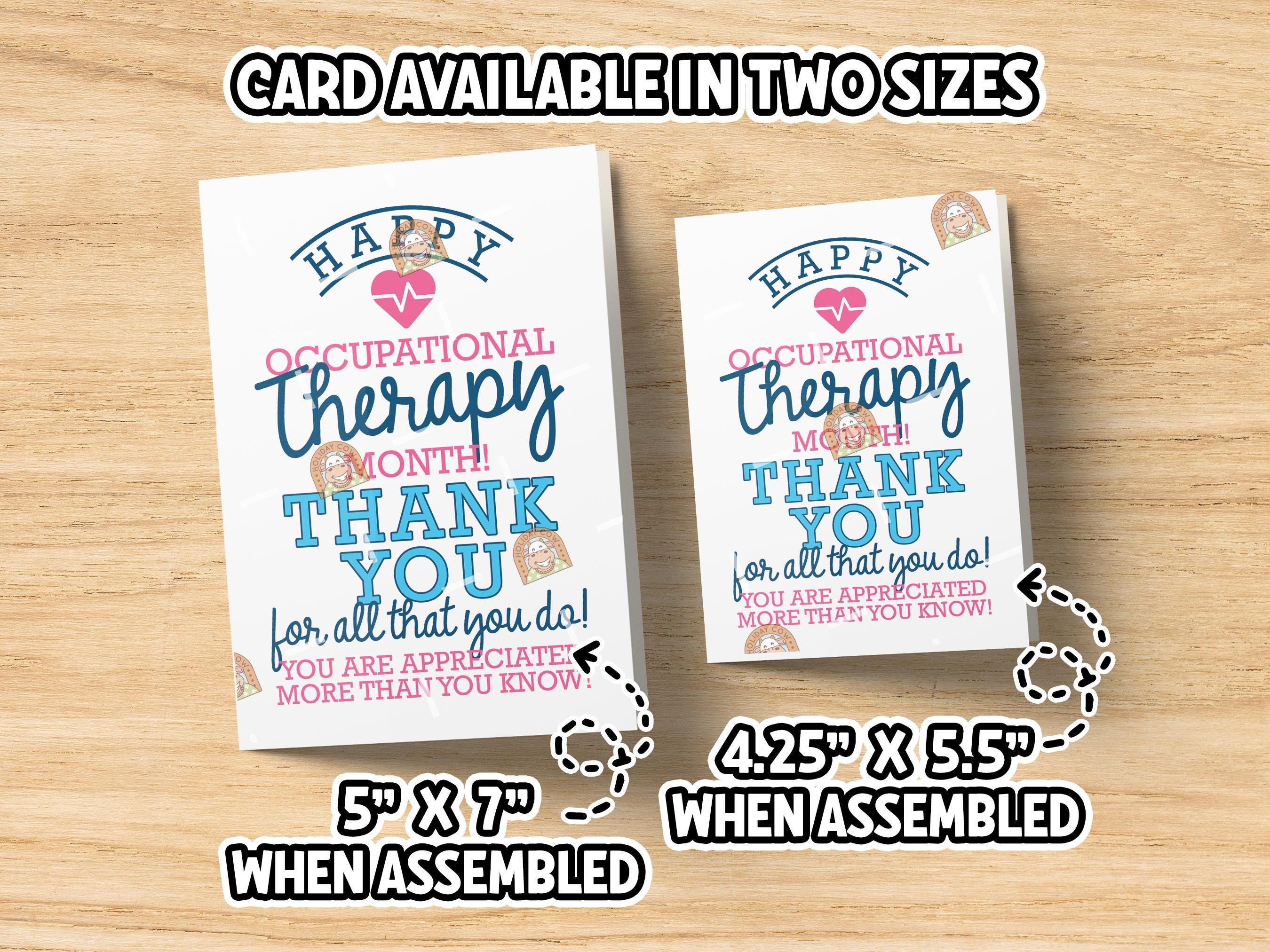 Occupational Therapy Month Card Printable, Occupational Therapist Gift ...