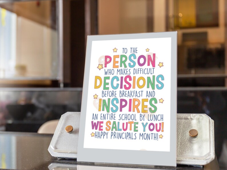 Principals Month Gift, Printable Principal Appreciation Card, School ...