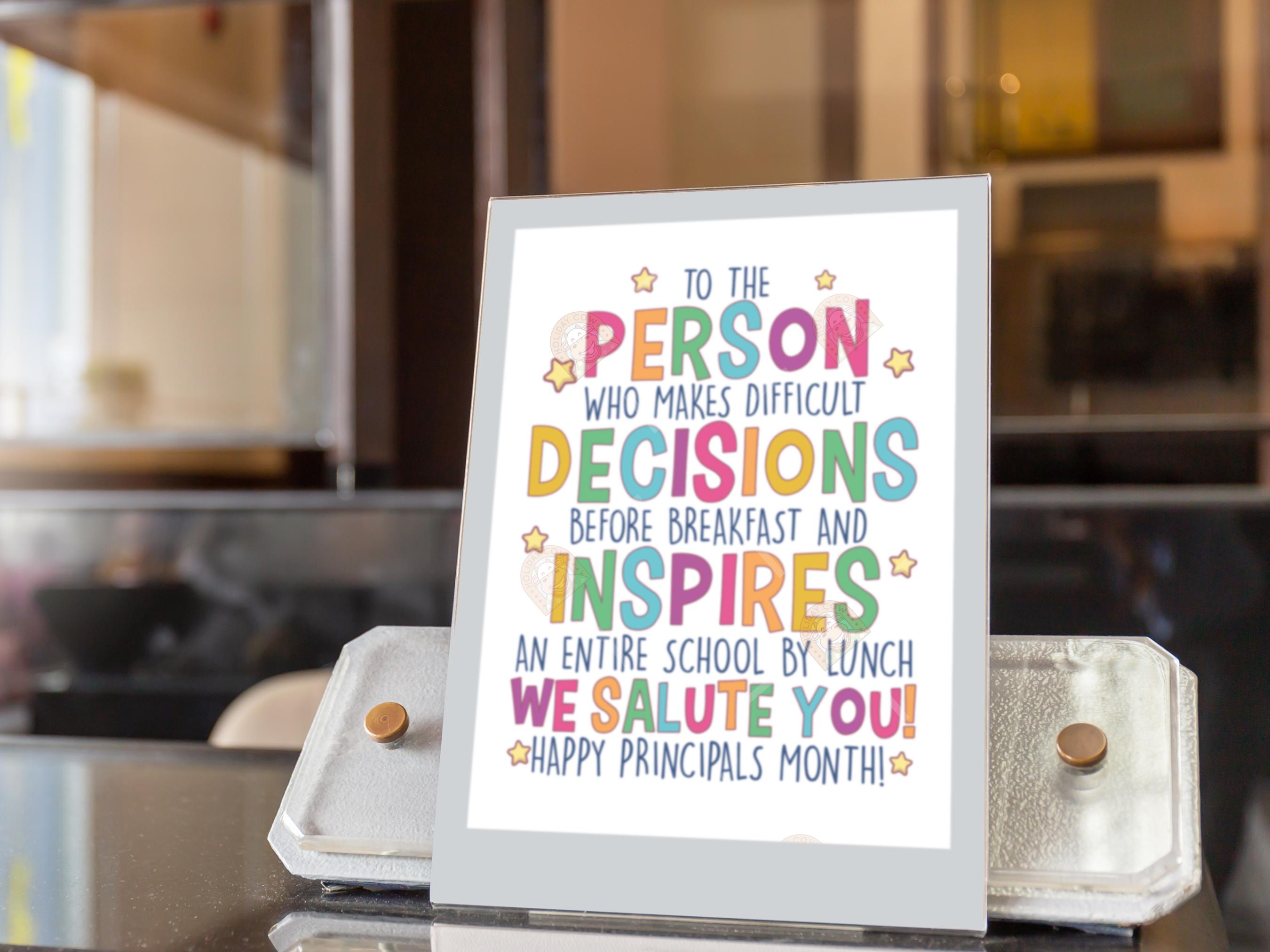 Principals Month Gift, Printable Principal Appreciation Card, School ...
