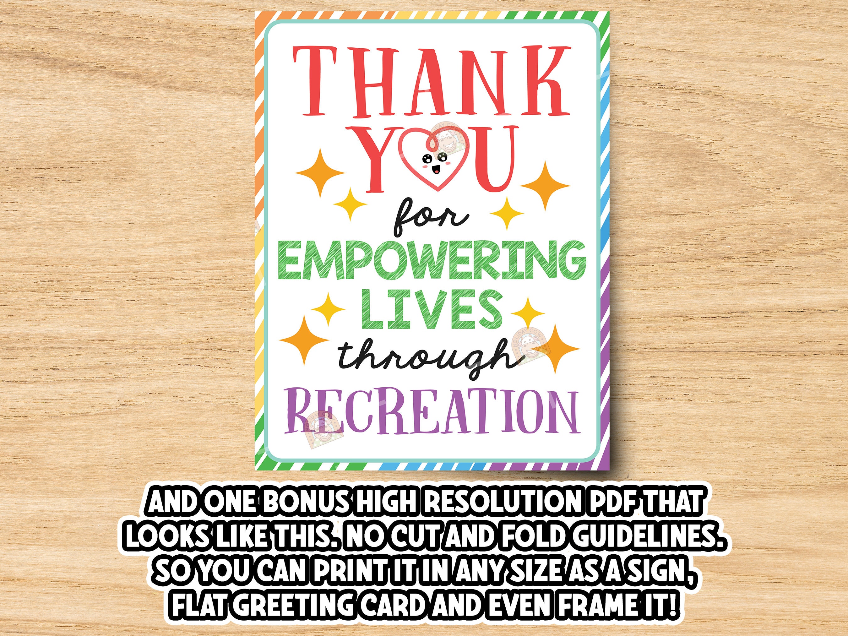 Recreational Therapists Card Printable, National Therapeutic Recreation ...