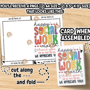 Printable Social Work Month Gift, Thank a Social Worker Card, Happy ...