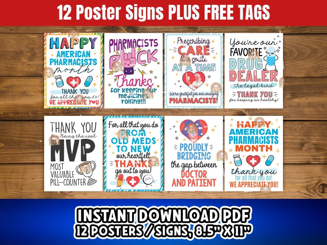 American Pharmacists Month Sign Printable, Pharmacy Month Gift ...