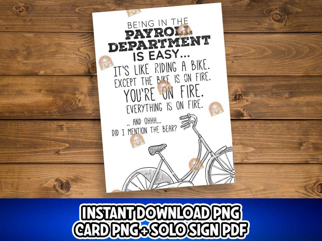 Payroll Department Card Printable, National Payroll Week Gift, Payroll ...