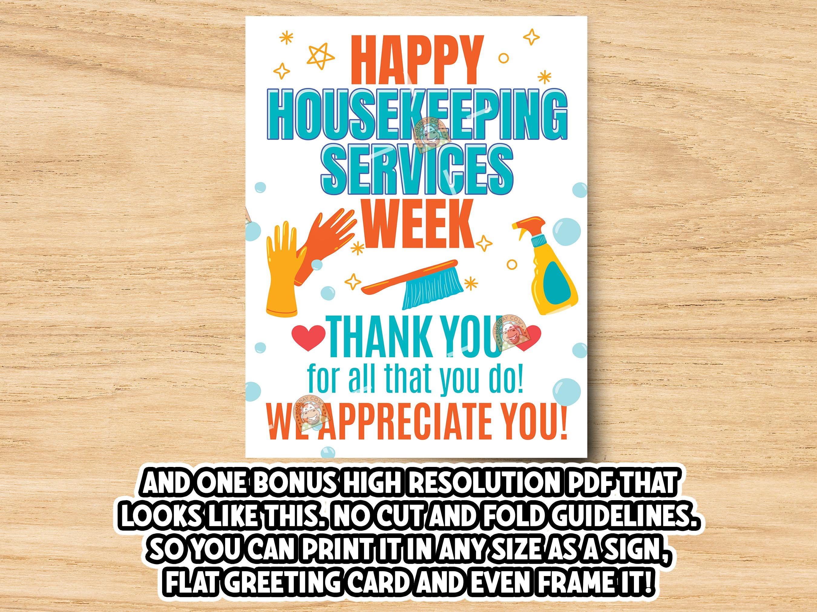 Housekeeping Week Card Printable, Housekeeping Appreciation Week Gift ...