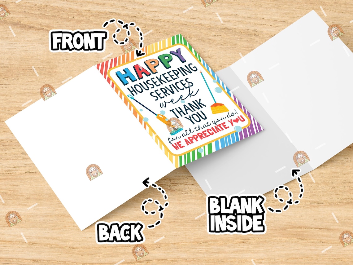 Housekeeping Week Card Printable, Housekeeping Appreciation Week Gift ...