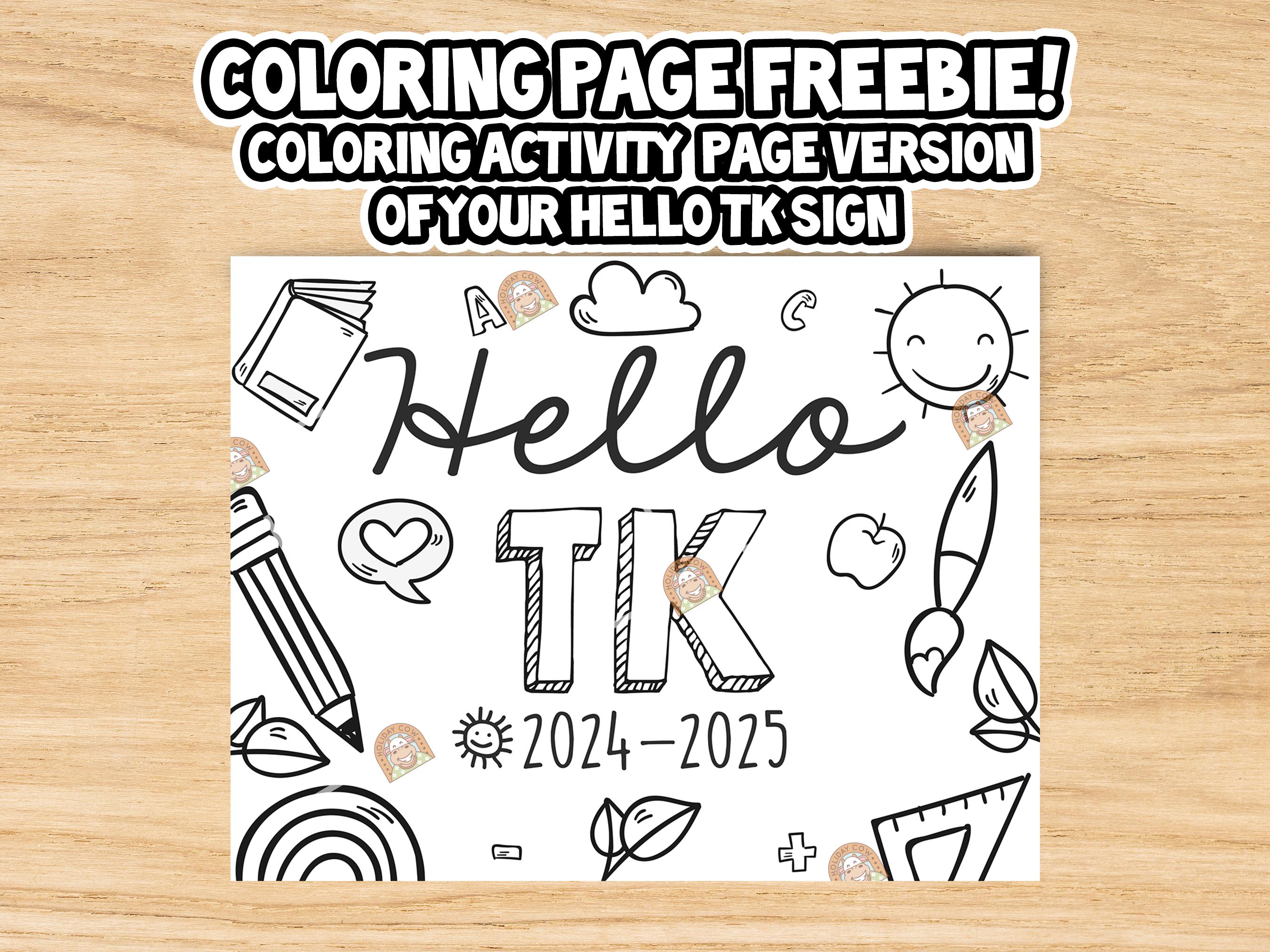 First Day of TK Sign, First Day of School Sign Printable, Back to ...