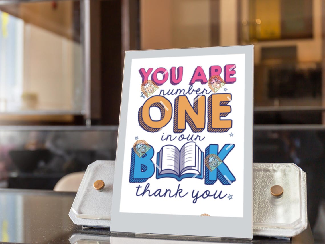 Librarian Gift, Printable Librarian Card, Thank You Librarian Day Gift ...