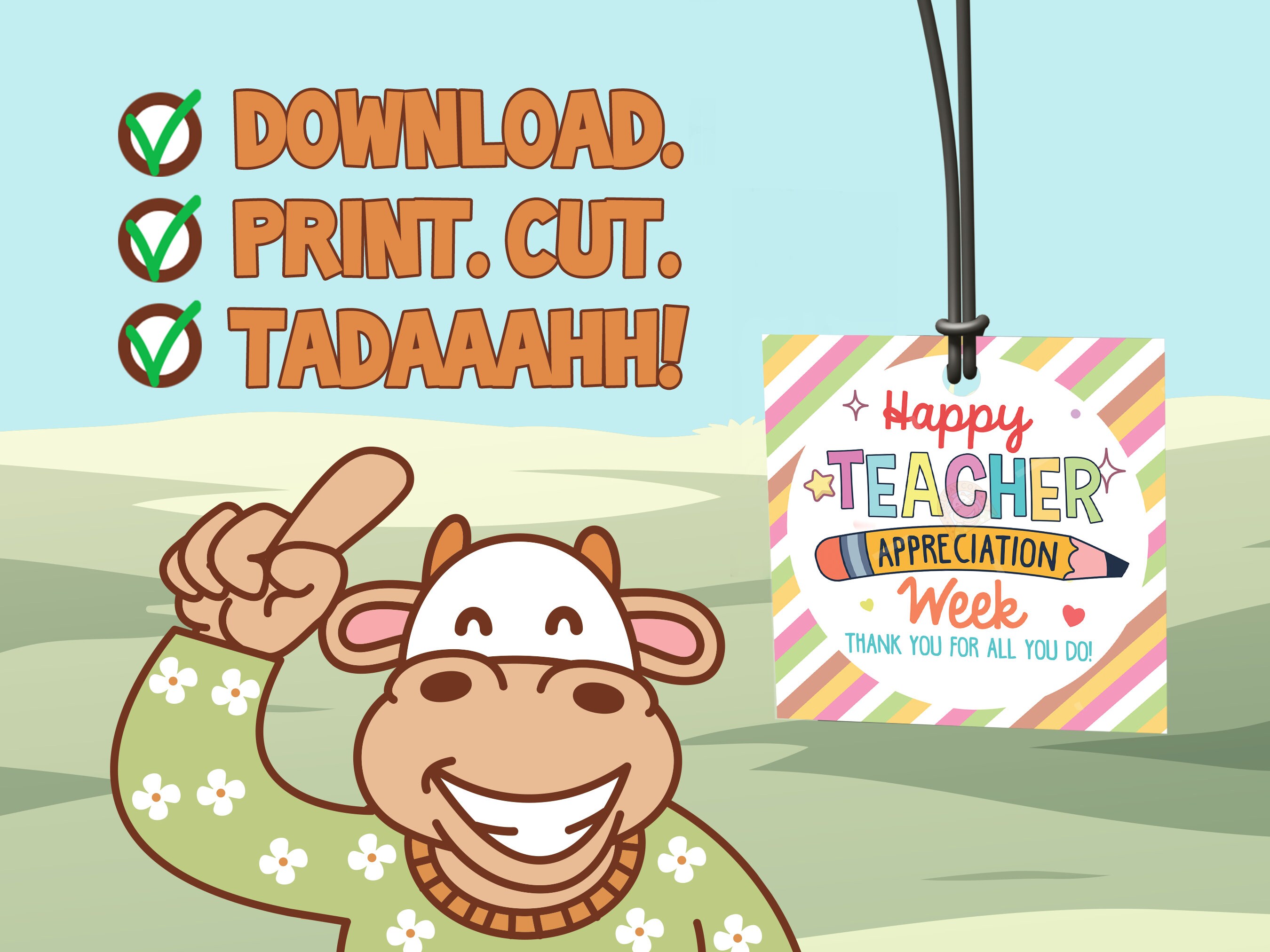 Teacher Appreciation Tags, Happy Teacher Appreciation Week Thank You ...