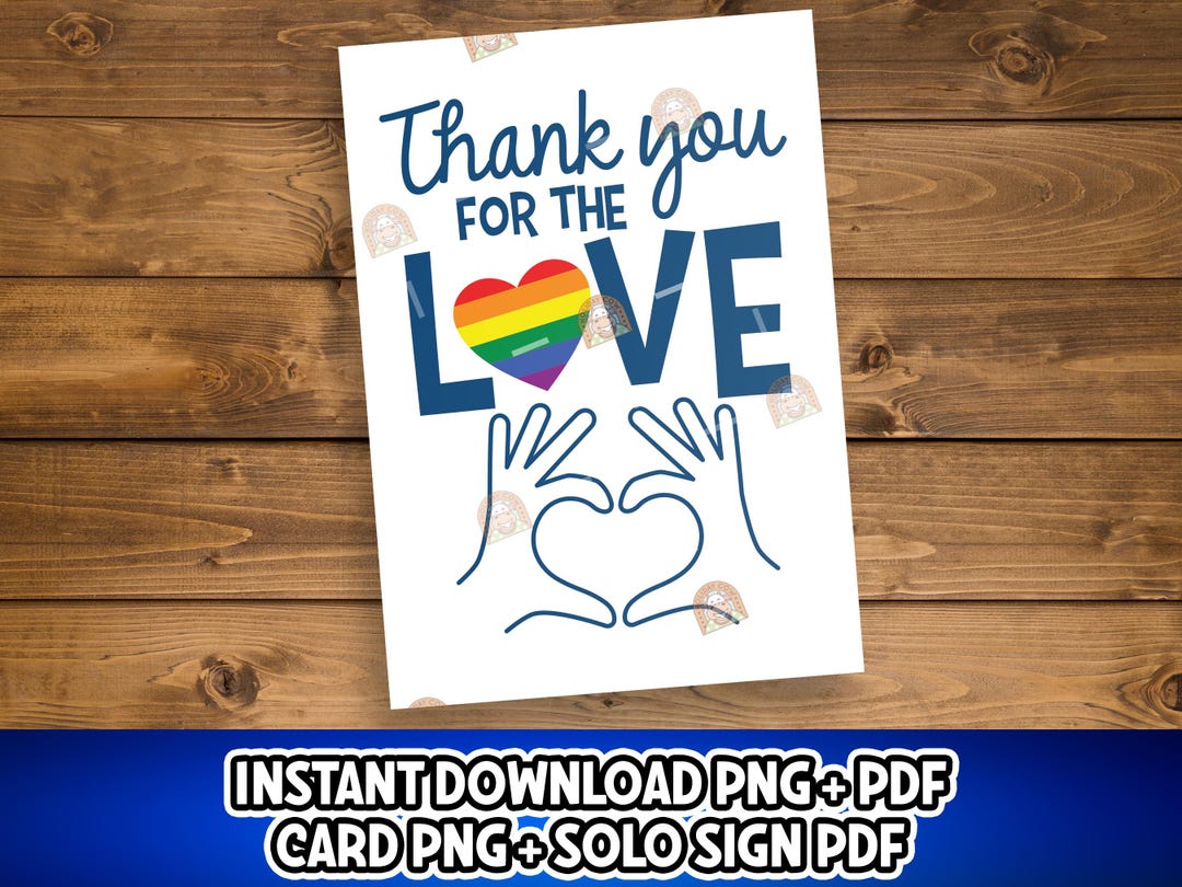 Pride Month Gift, Pride Love Card Printable, LGBTQIA Thank You Card ...
