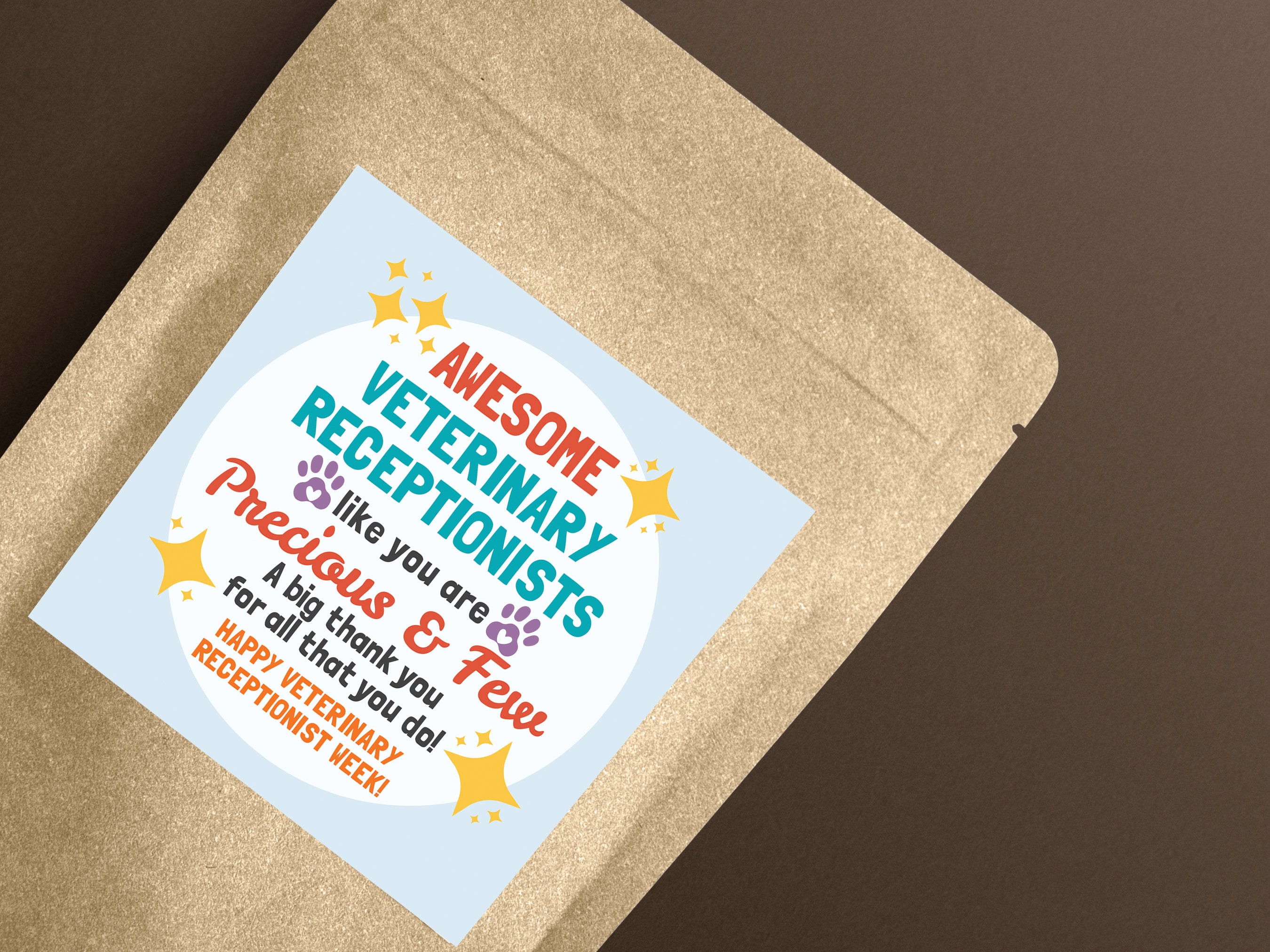 Veterinary Receptionist Week Gift Tag, Printable Veterinary ...