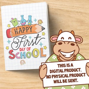 Personalized First Day of School Card Printable, Welcome Back to School ...