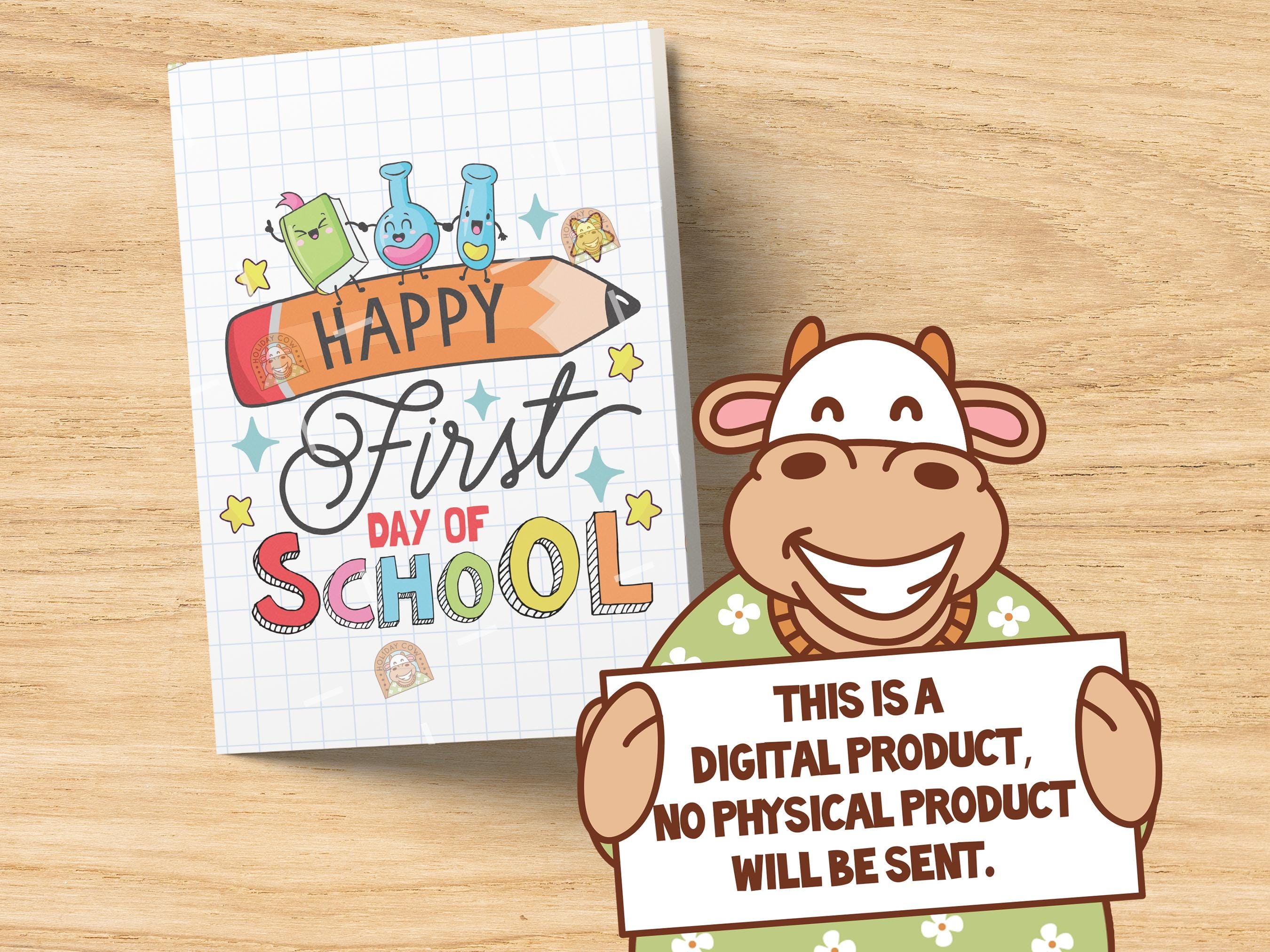 Personalized First Day of School Card Printable, Welcome Back to School ...