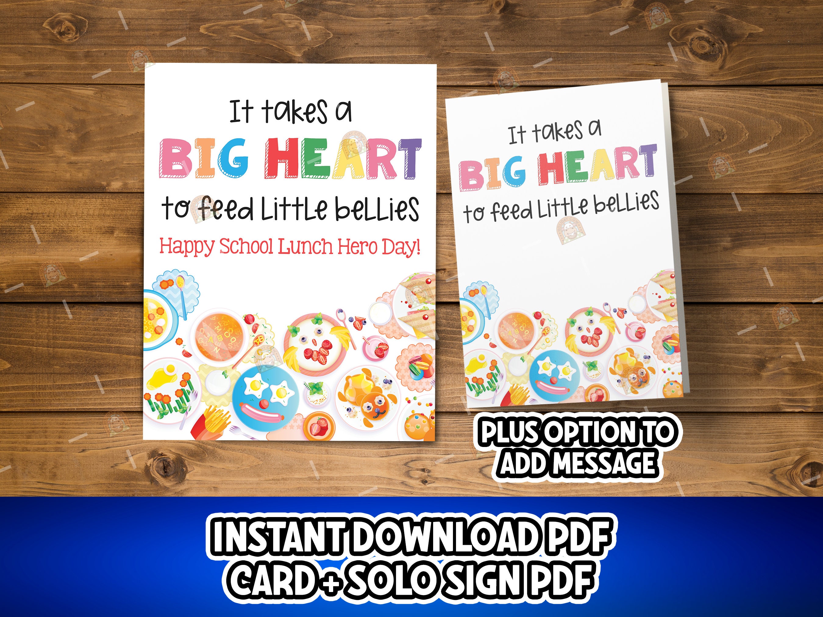 Personalized School Lunch Hero Day Card Printable, School Lunch Hero ...