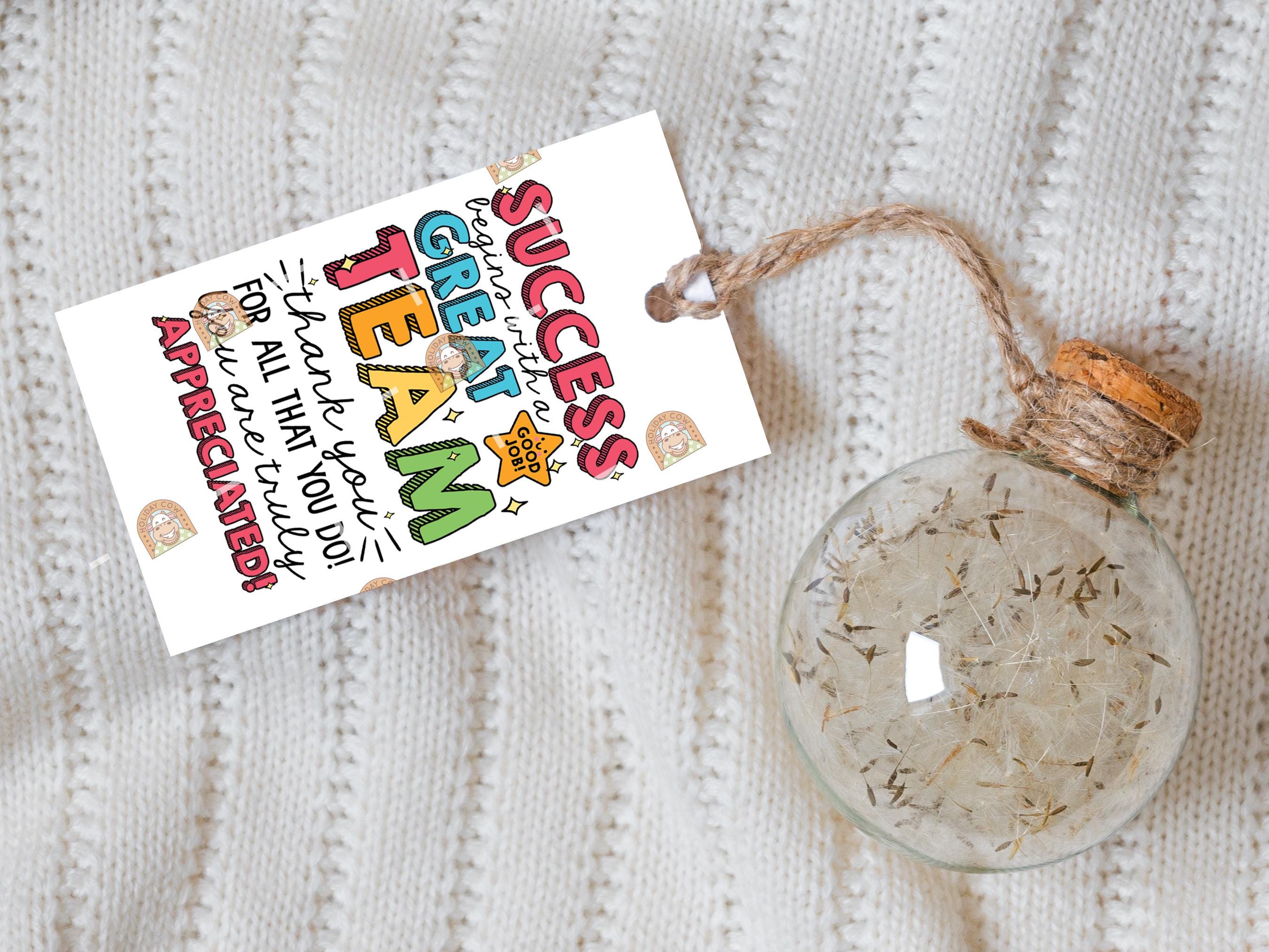 Team Appreciation Gift Tag Printable, Team Members Thank You, Team ...