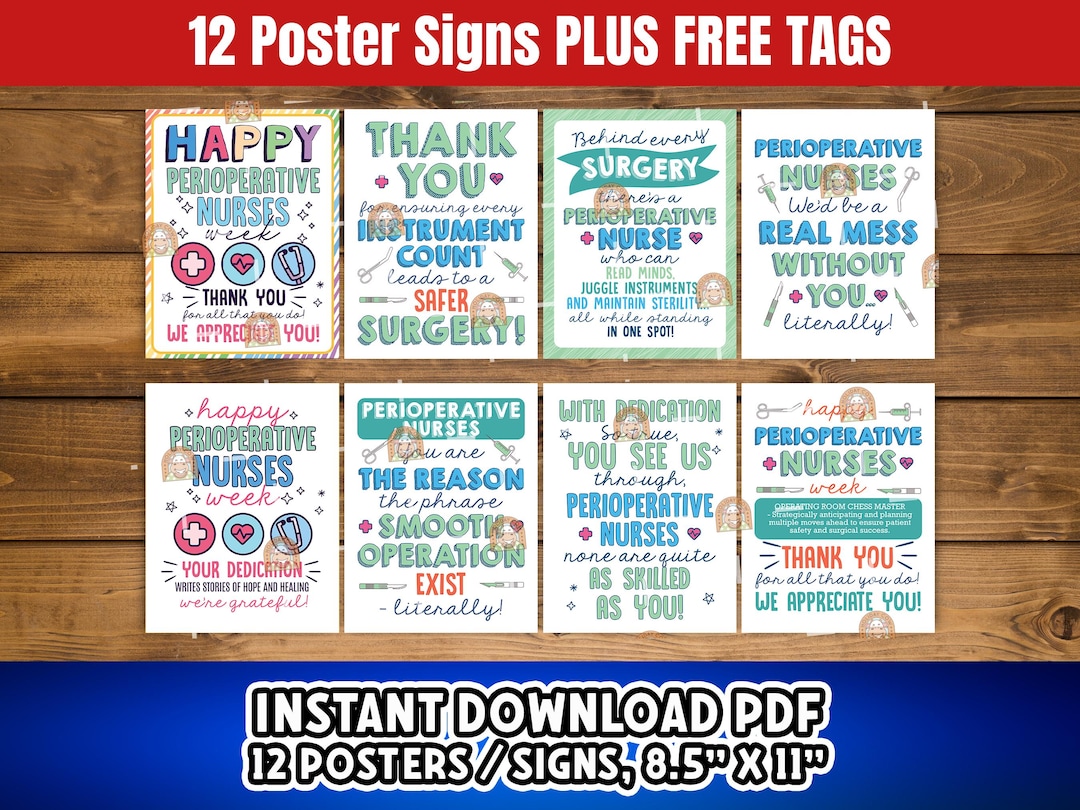 Perioperative Nurses Week Signs Printable, Operating Room Nurse Week ...