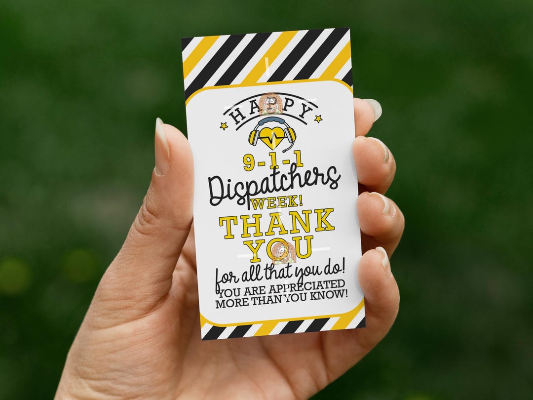 911 Dispatchers Week Gift Tag Printable, Public Safety ...