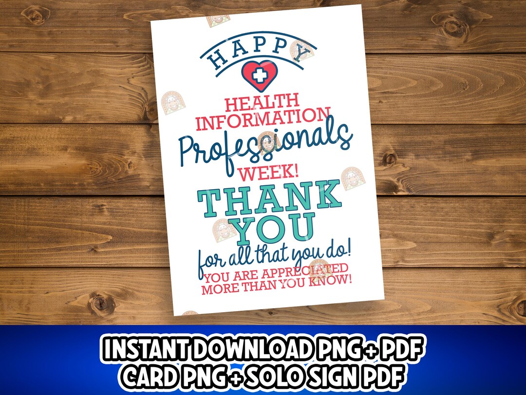 HIP Week Gift, Thank You HIM Appreciation Card Printable, Health ...