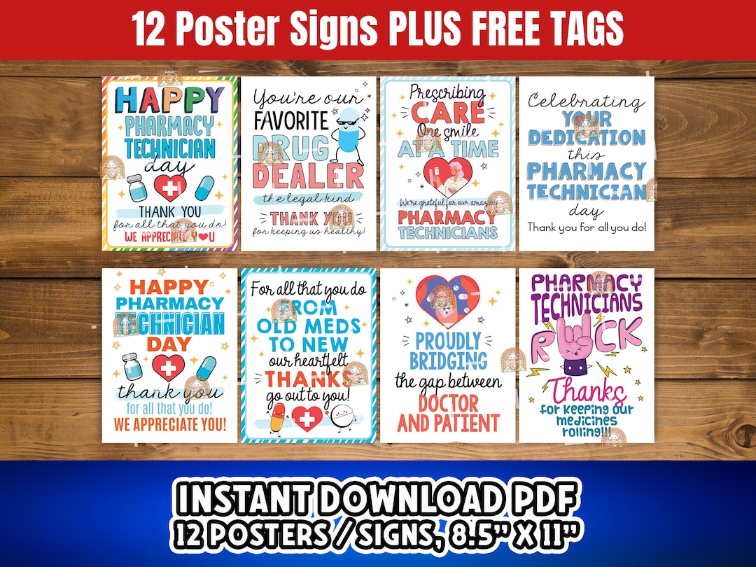 Pharmacy Tech Day Signs Printable, Pharmacy Technician Day Gift ...