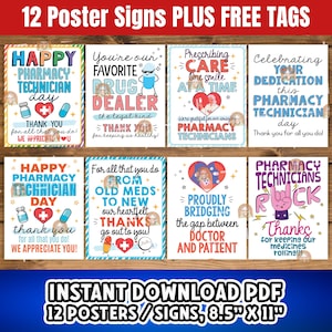 Pharmacy Tech Day Signs Printable, Pharmacy Technician Day Gift ...