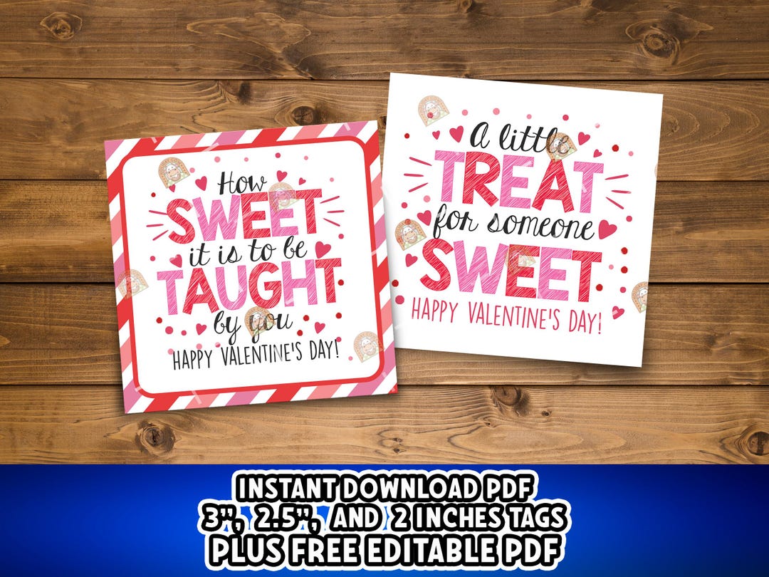 School Valentine Gift Tag Printable, How Sweet It is to Be Taught by ...