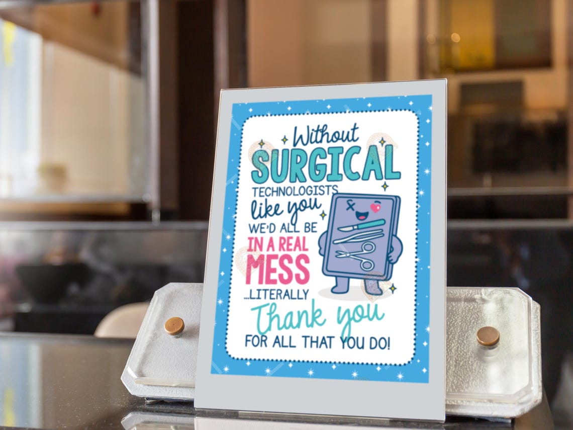Surgical Tech Gift, Funny Surgical Tech Week, Printable Surg Tech Week ...