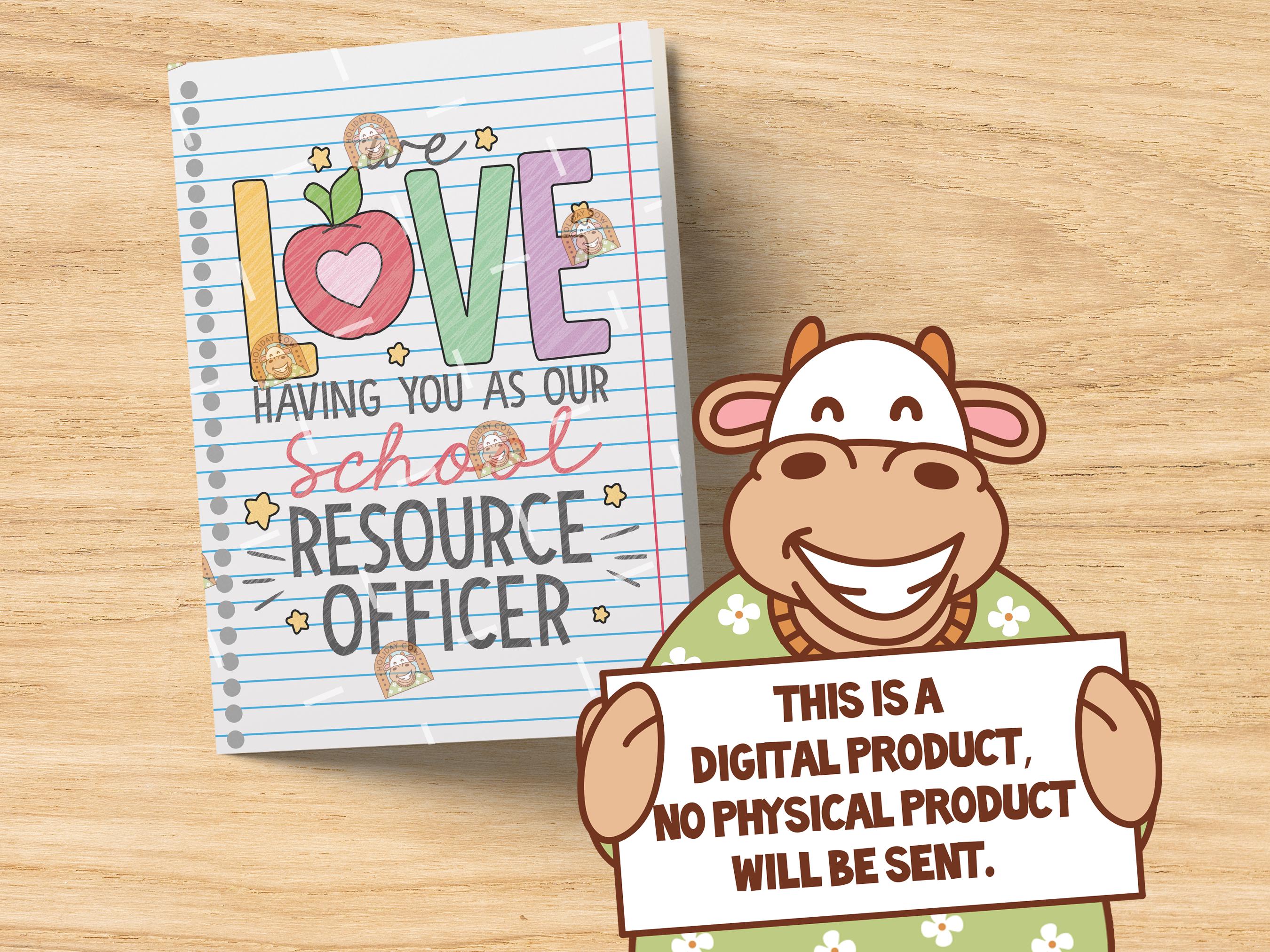 School Resource Officer Gift, School Officer Card Printable, School ...