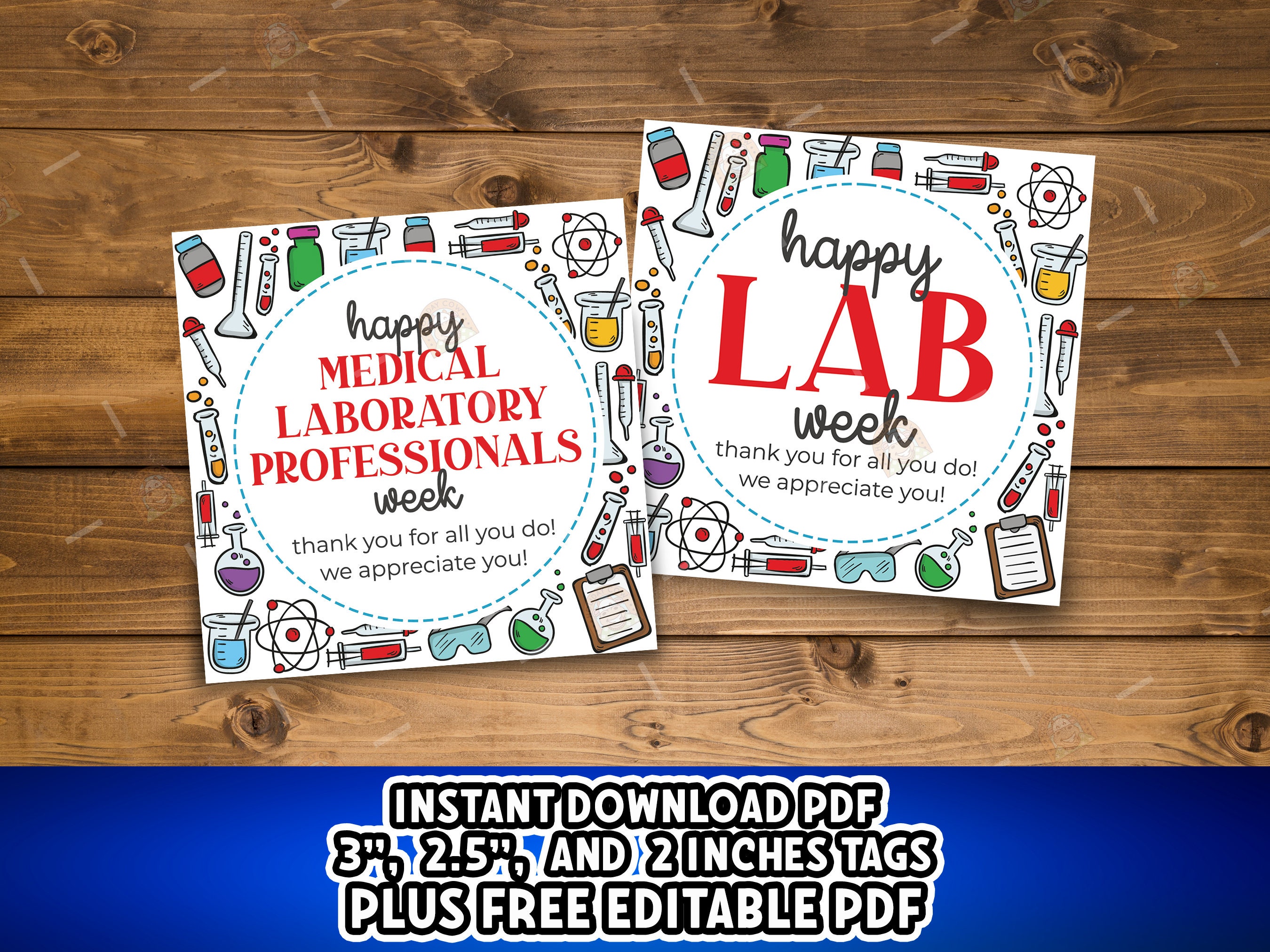 Printable Lab Week Tags, Lab Week Gift Tag, Lab Week Thank You Tags ...