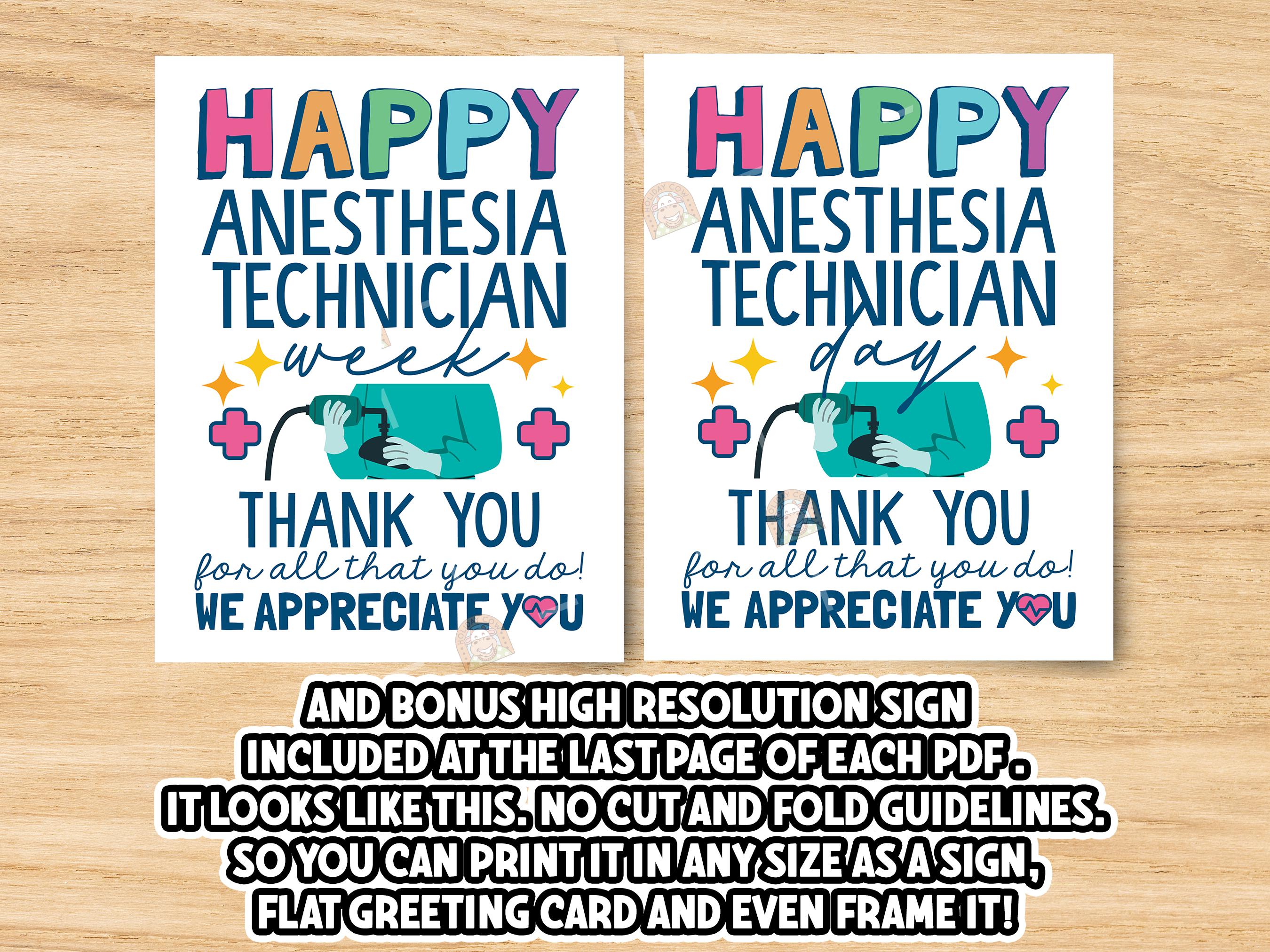 Printable Anesthesia Tech Gift, Anesthesia Tech Week Poster, Anesthesia ...
