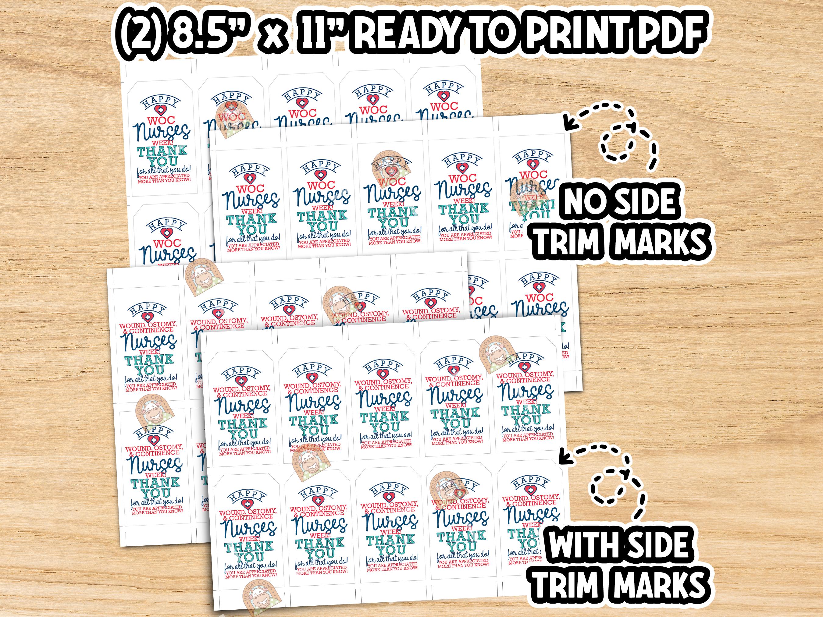WOC Nurses Week Gift Tag Printable, WOC Nurse Appreciation Tag, Wound ...