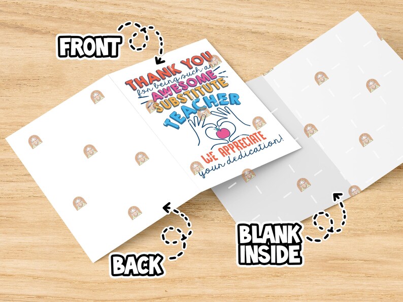 Substitute Teacher Gift, Substitute Teacher Card Printable, Substitute ...