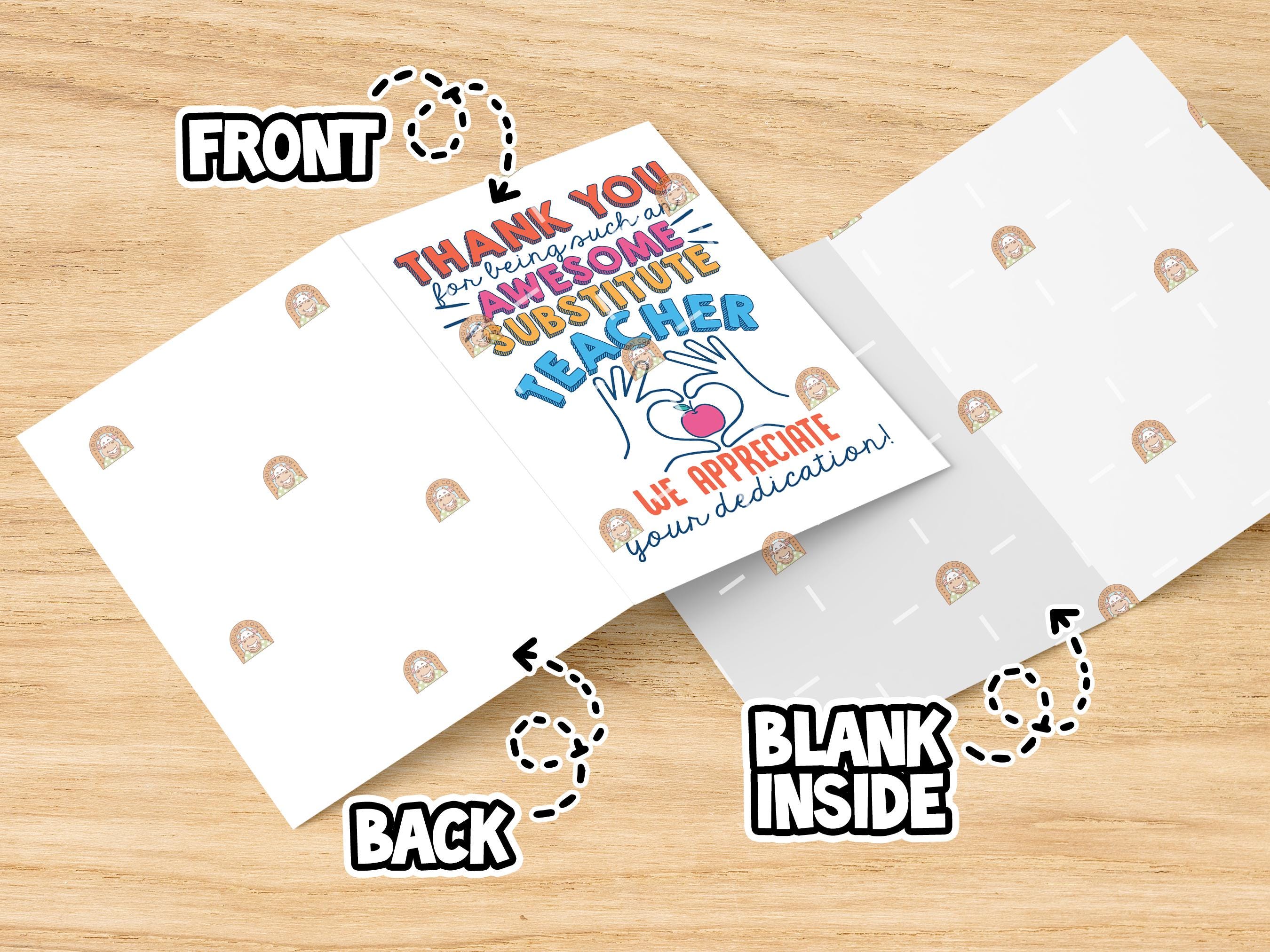 Substitute Teacher Gift, Substitute Teacher Card Printable, Substitute ...