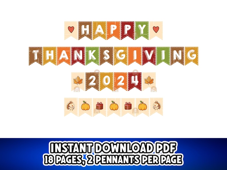 Thanksgiving Banner Printable, Happy Thanksgiving Banner, Thanksgiving ...