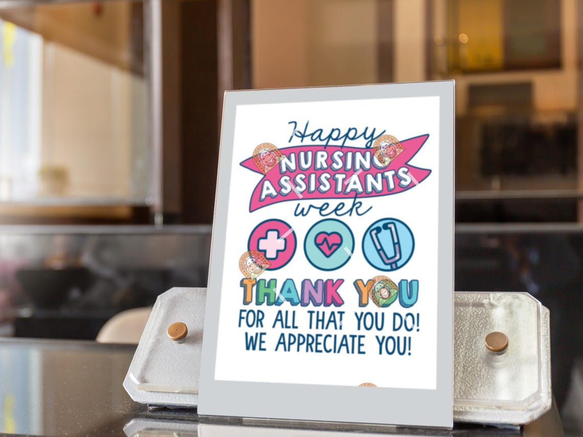 CNA Week Gift, Printable CNA Card, Certified Nursing Assistant Week ...