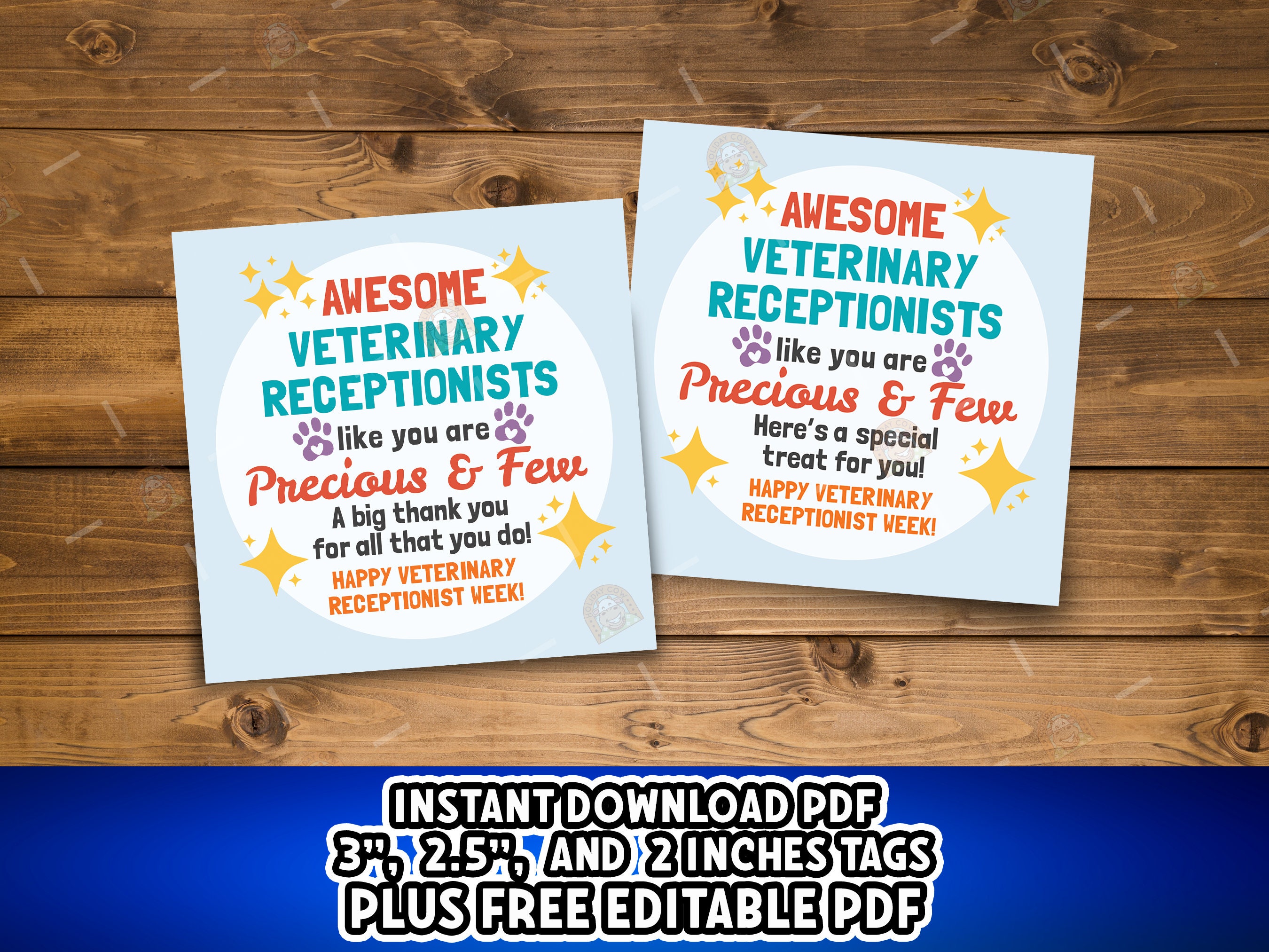 Veterinary Receptionist Week Gift Tag, Printable Veterinary ...