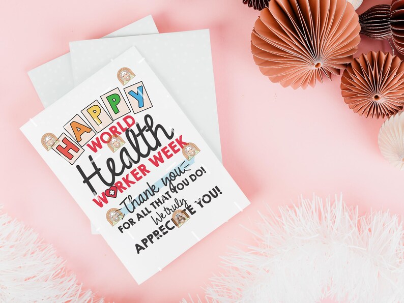Printable World Health Worker Week Card, Health Worker Thank You Sign ...