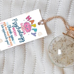 School Psychology Week Tag Printable, School Psych Gift Tag, School ...