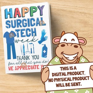 Surgical Tech Week Gift Printable, Surgical Tech Appreciation Card ...