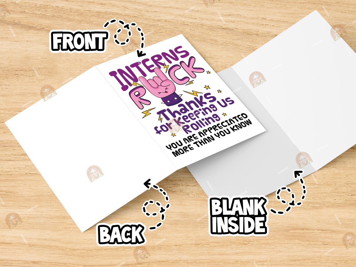 Intern Card, Intern Rocks Printable Card, Happy Intern Day Gift, Intern ...