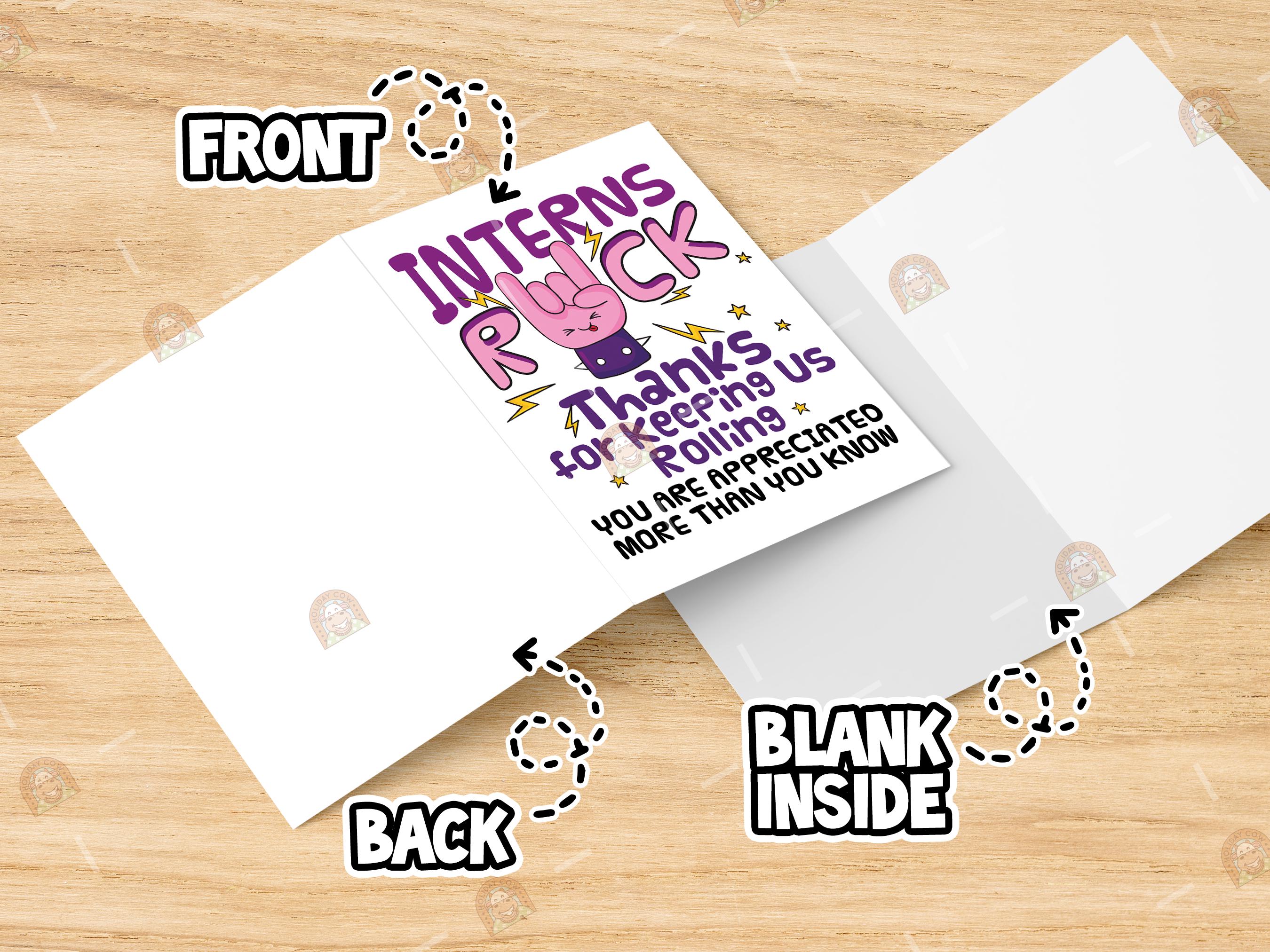 Intern Card, Intern Rocks Printable Card, Happy Intern Day Gift, Intern ...