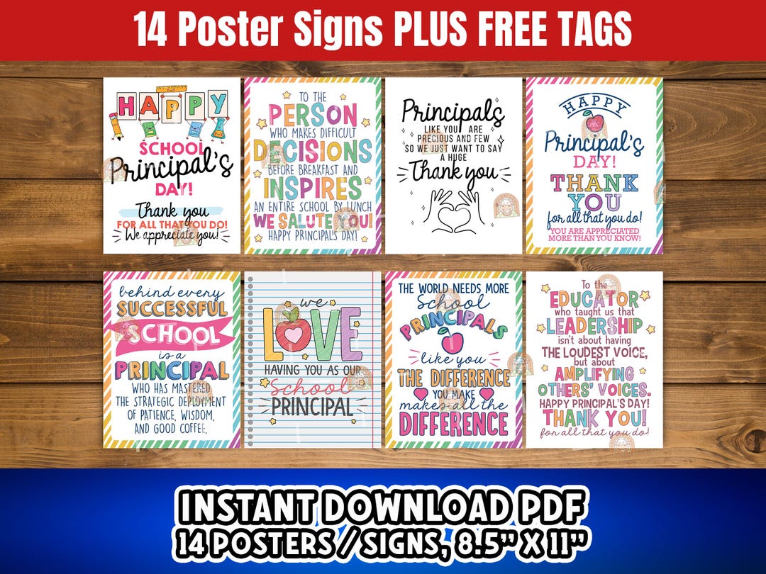 Principal's Day Signs Printable, Principal Appreciation, School ...
