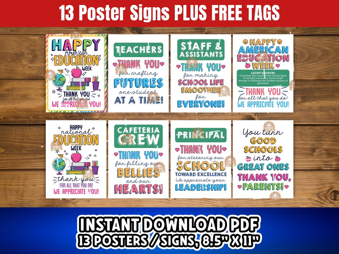 American Education Week Sign Printable, Education Week Decor, Educator ...